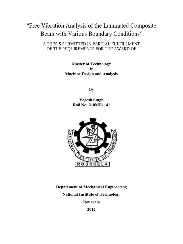Free Vibration Analysis of The Laminated Composite Beam With Various Boundary Conditions | PDF
