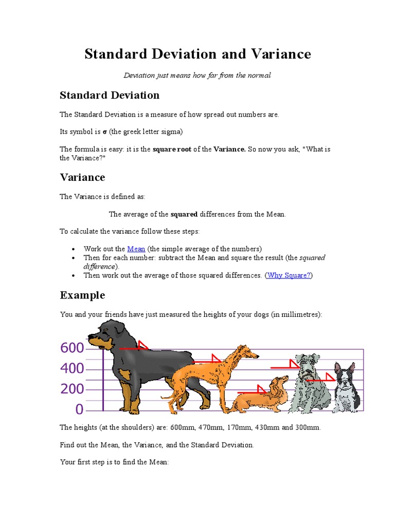 Standard Deviation and Variance | PDF | Standard Deviation | Variance