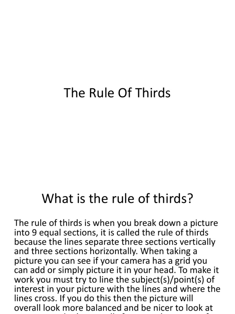 Rule of 3rds | PDF