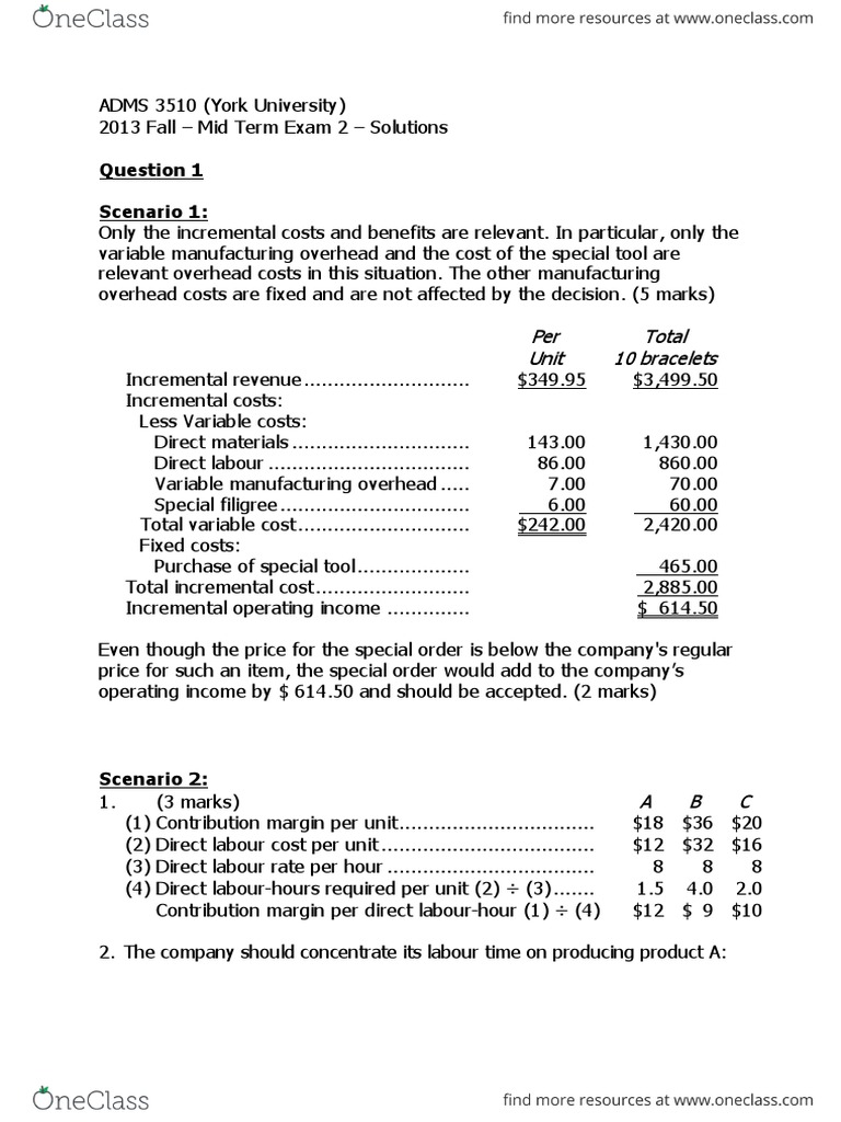 Adms OneAdms One Class | PDF | Marginal Cost | Business Economics