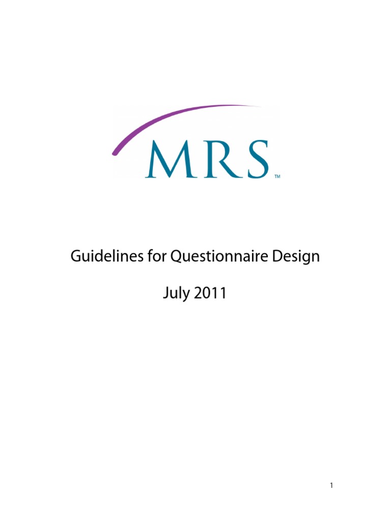 Questionnaire Design Best Practices | PDF | Survey Methodology ...