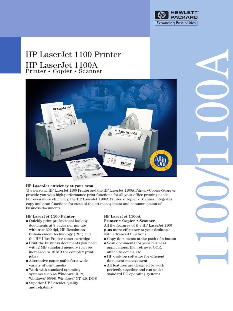 HP Laserjet 1100 Printer HP Laserjet 1100A | PDF | Image Scanner ...