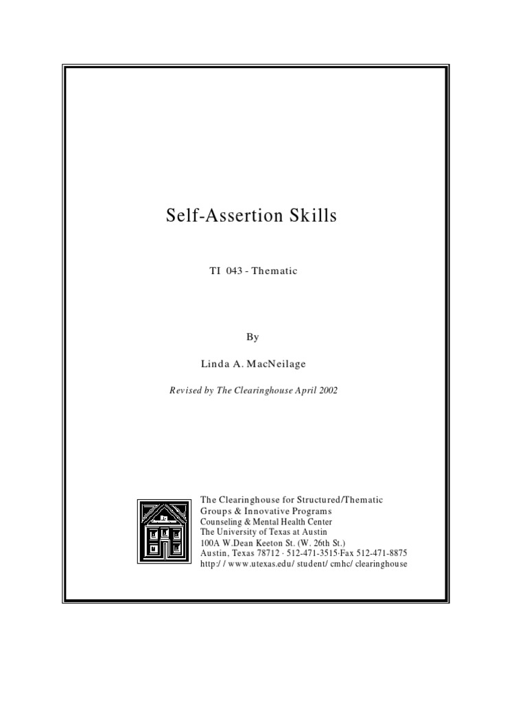 Self-Assertion Skills: TI 043 - Thematic | PDF | Anger | Anxiety