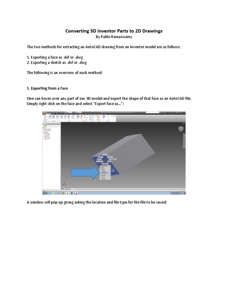 Convert 3D Inventor to 2D AutoCAD | PDF | Auto Cad | Computer Aided Design