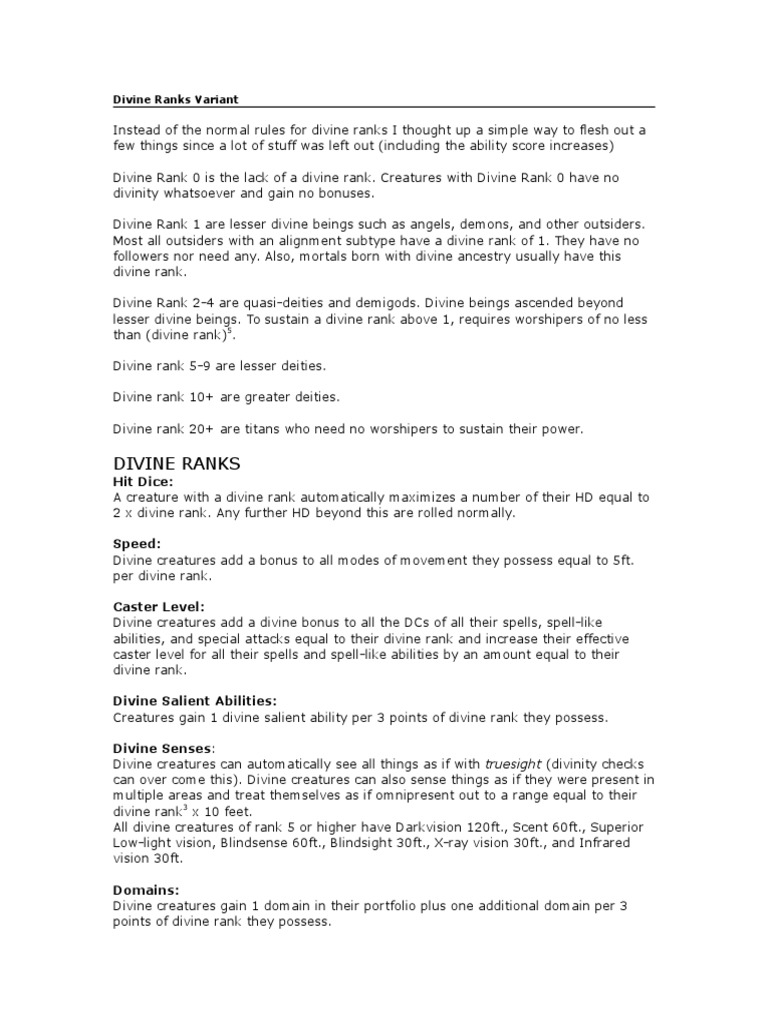 Divine Ranks Variant - Arkanis (GitP) | Download Free PDF | Divinity ...