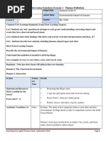 Pollution Lesson Plan | PDF | Educational Assessment | Lesson Plan
