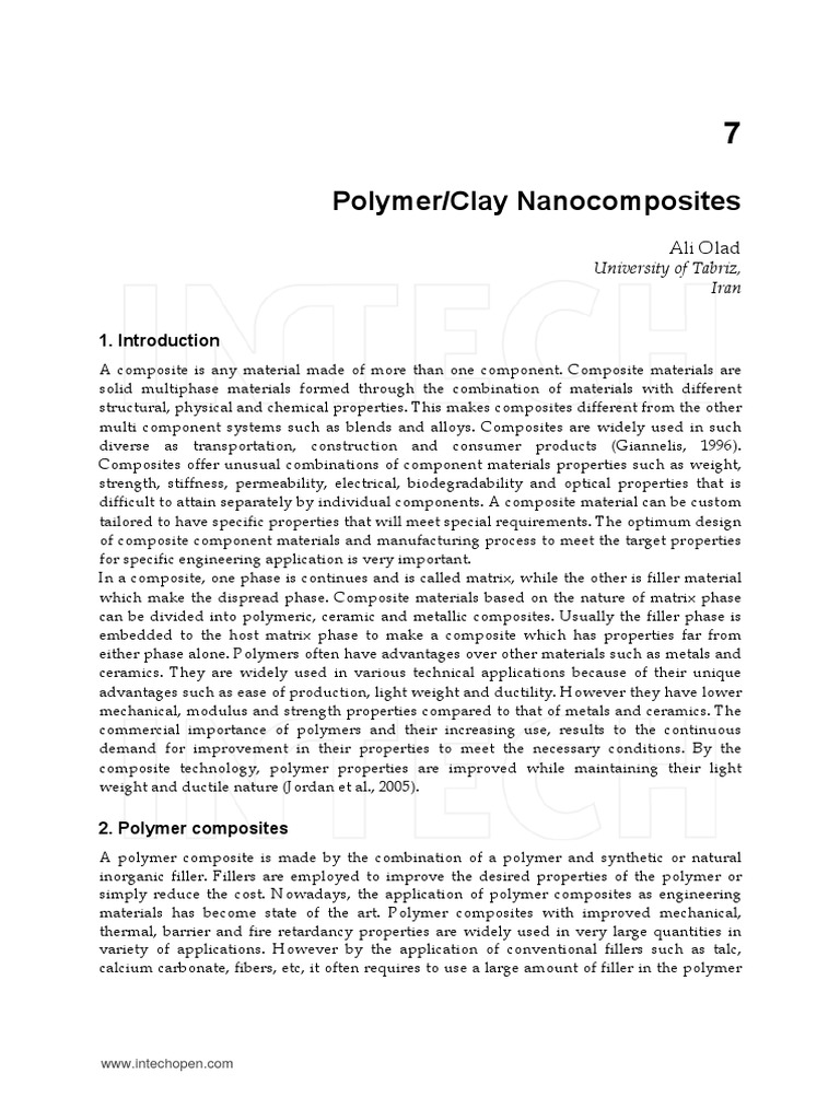 Polymer/Clay Nanocomposites | PDF | Nanocomposite | Clay Minerals