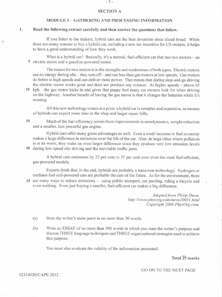 Communication Studies Past Paper 2012 | PDF