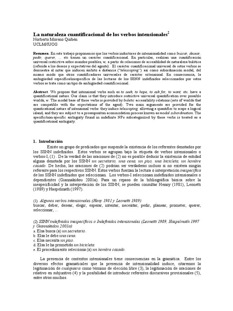 Oraciones con el verbo querer | PDF | Lógica de primer orden | Oración ...