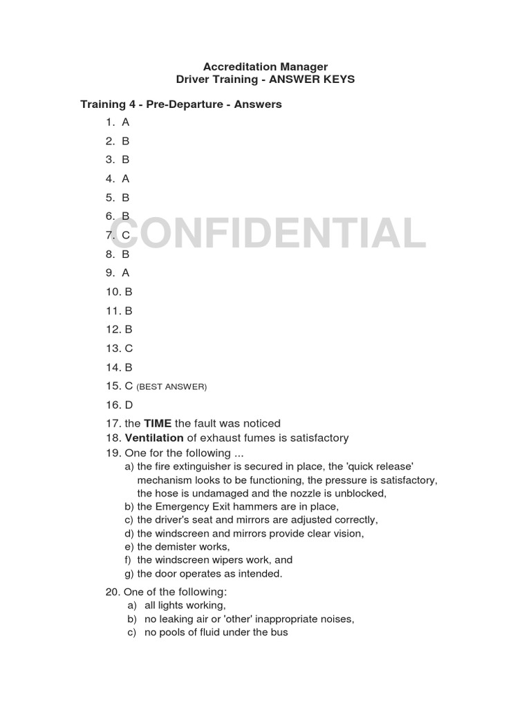 Driver Training Answer Keys Summary | PDF | Technology & Engineering