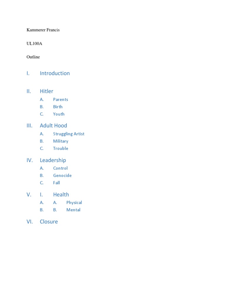 Hitler Outline | PDF