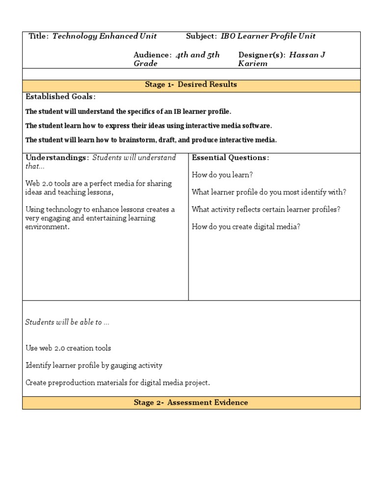 Technology Enhanced Unit UBD | PDF | Art | Computers