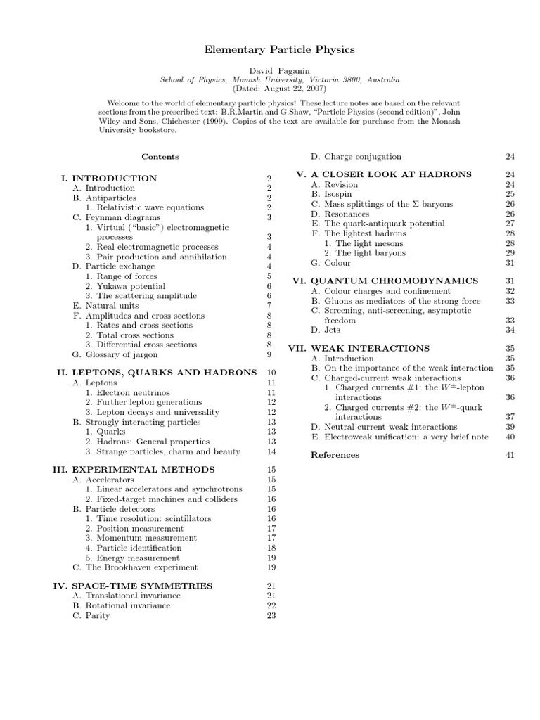 Quantum Mechanics Notes | Quark | Elementary Particle