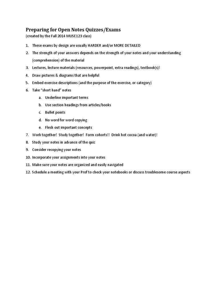 Open Notes Exam Prep Guide | PDF | Career & Growth
