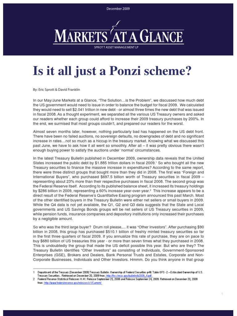 Sprott Asset Management Is It All Just A Ponzi Scheme | PDF | United ...