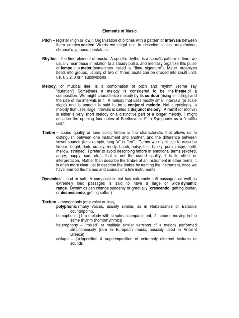 Elements of Music | PDF | Harmony | Composers