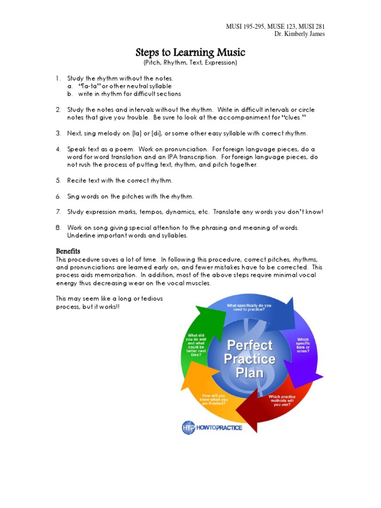 Steps To Learning Music: Benefits | PDF