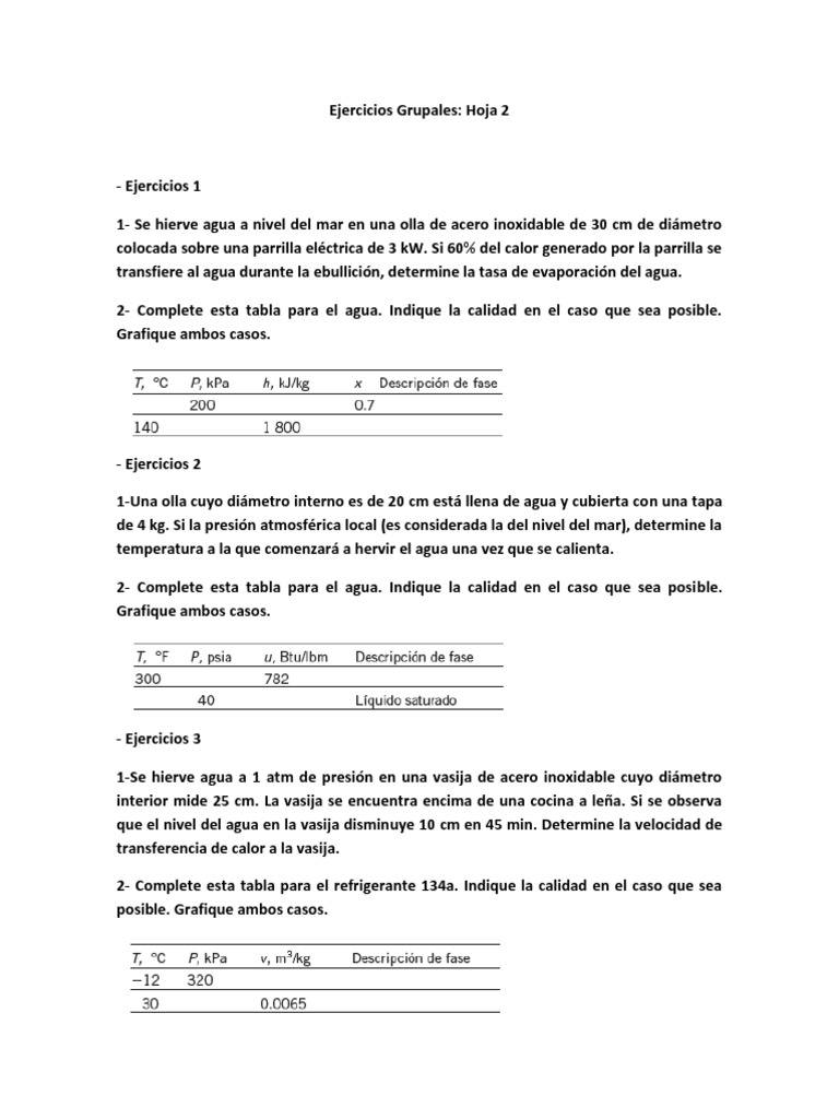 Ejercicios Grupal Evaluacion 2 | PDF | Evaporación | Presión