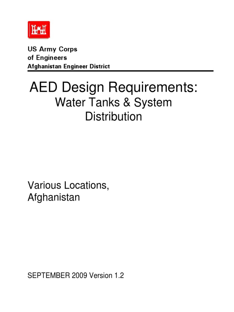 AED Water Tank & Distribution Design | PDF