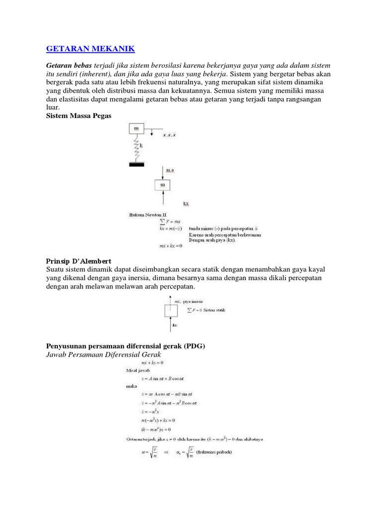 Getaran Mekanik | PDF