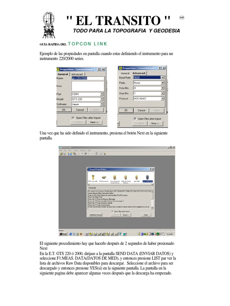 Guia Rapida Del Topcon Link | PDF