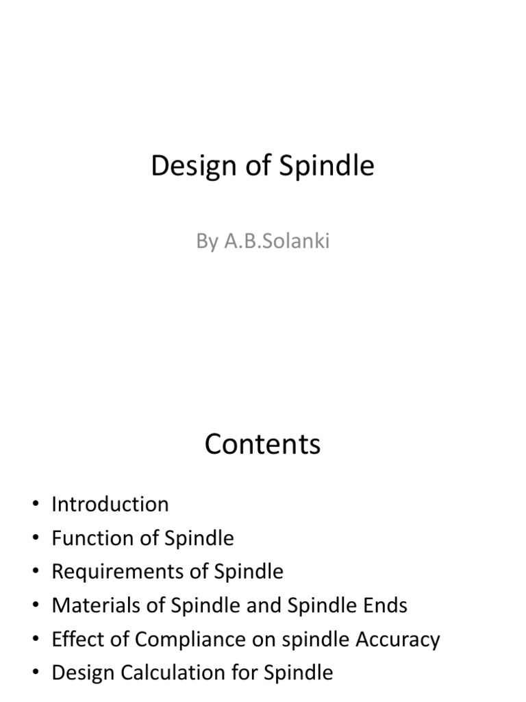 Design of Spindle | PDF | Numerical Control | Machine Tool