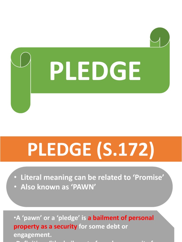Pledge | PDF | Loans | Debtor