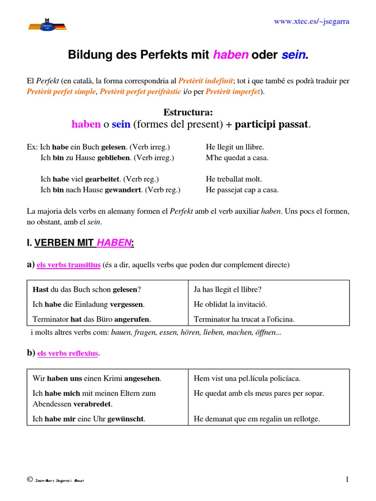 Perfekt Vs Praeteritum | PDF