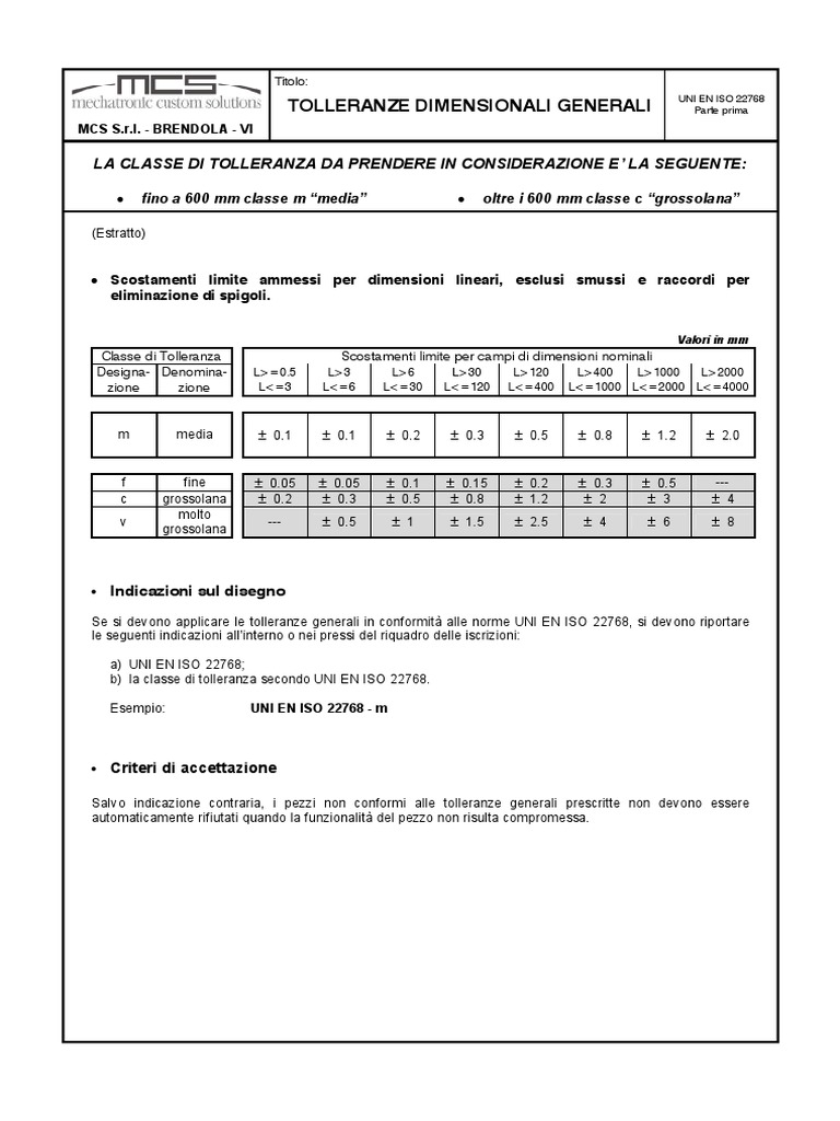 Tolerante Uni en Iso 22768 | PDF