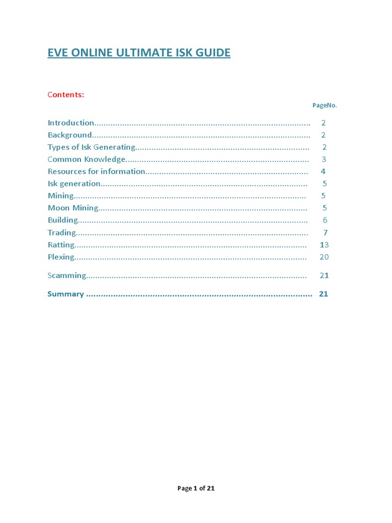 Eve Ultimate Isk Guide | PDF | Sales | Mining