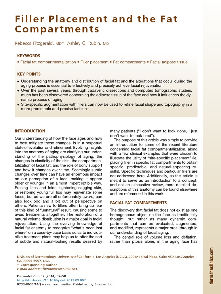 Filler Placement and The Fat Compartments | PDF | Lip | Anatomical ...