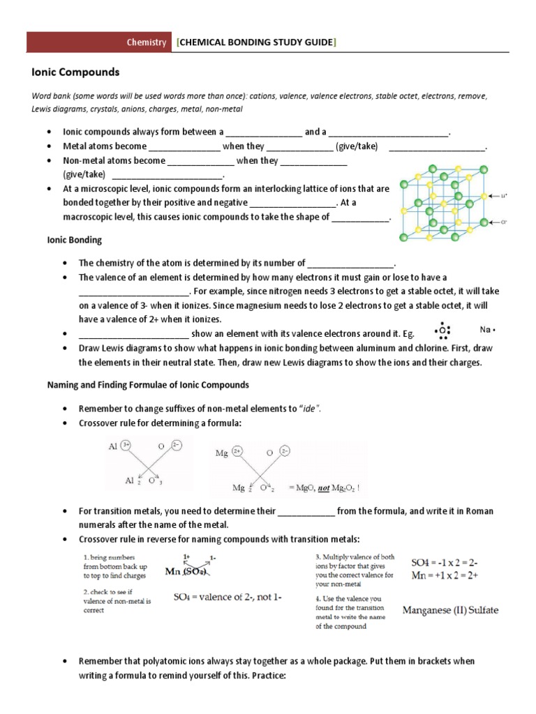 Chemical Bonding Study Guide | PDF | Ionic Bonding | Ion
