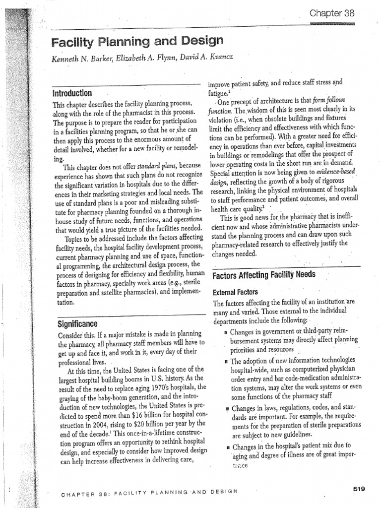 Facility Planning and Design