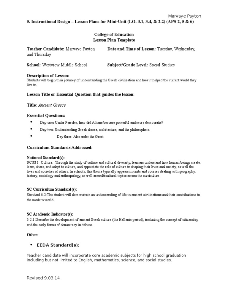 Ancient Greece Lesson Plans for Students | PDF | Ancient Greece | Socrates