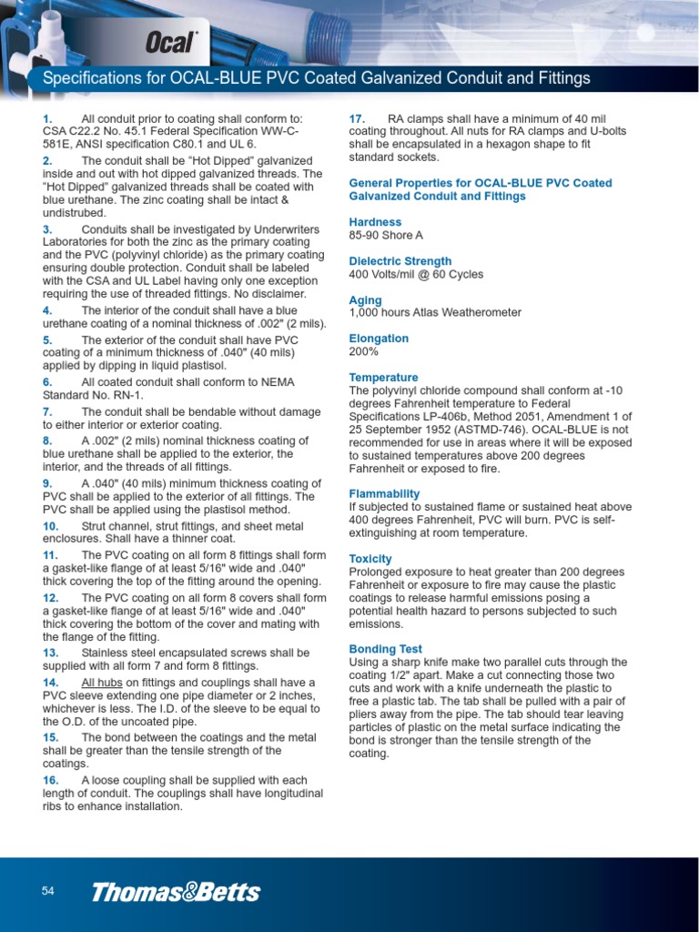 31 Ocal e Especificacion | PDF | Polyvinyl Chloride | Pipe (Fluid ...