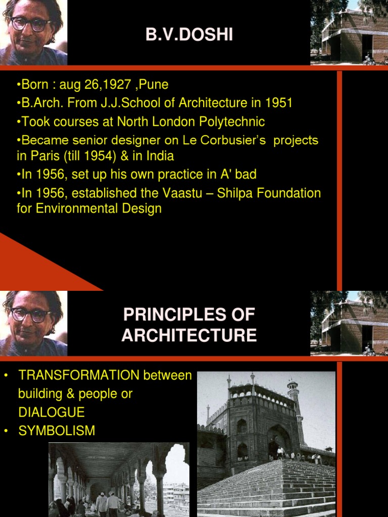 B.V.DOSHI.ppt | Architectural Design | Architecture