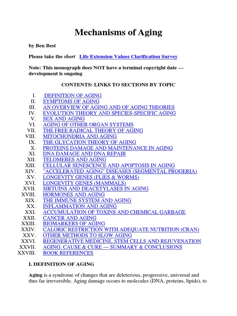 Mechanisms of Aging | PDF | Luteinizing Hormone | Radical (Chemistry)