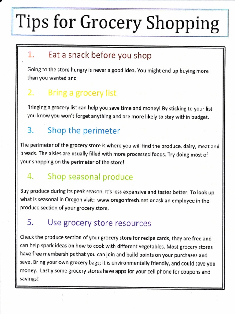 Essential Grocery Shopping Tips | PDF | Wellness