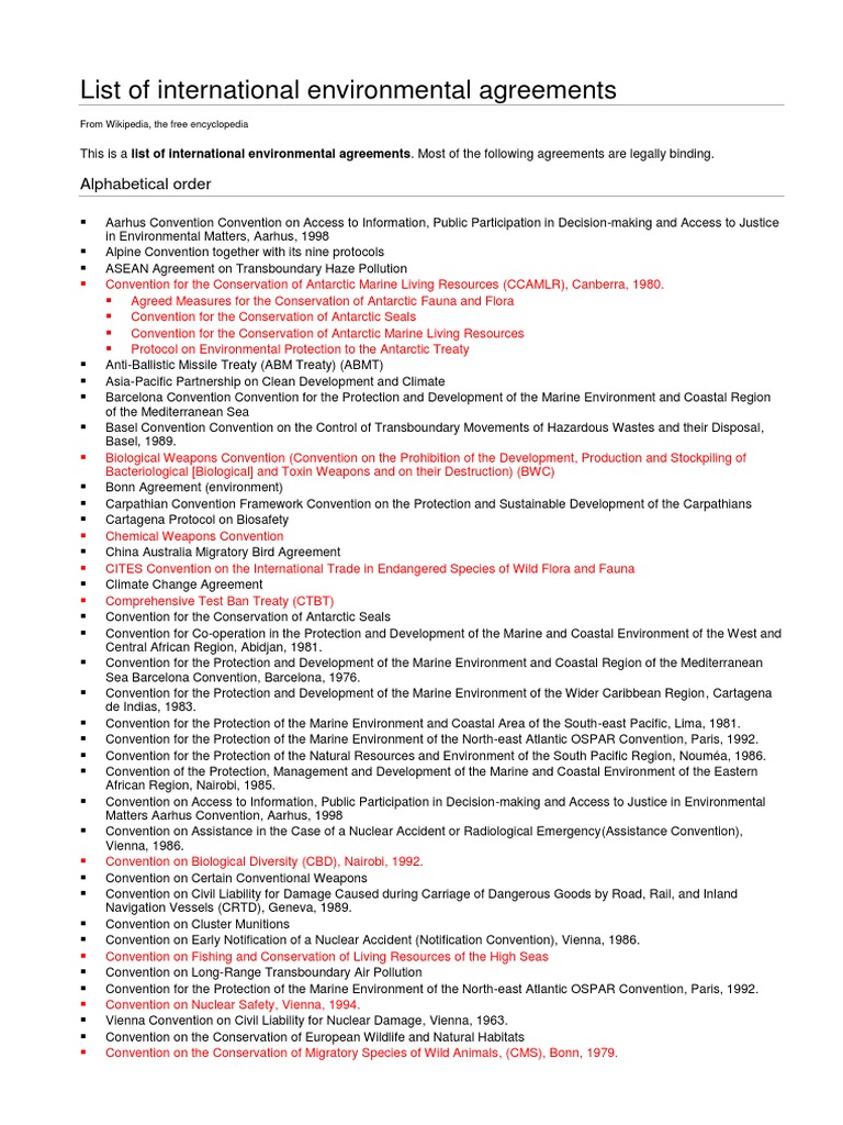 International Environmental Agreements List | PDF | United Nations ...