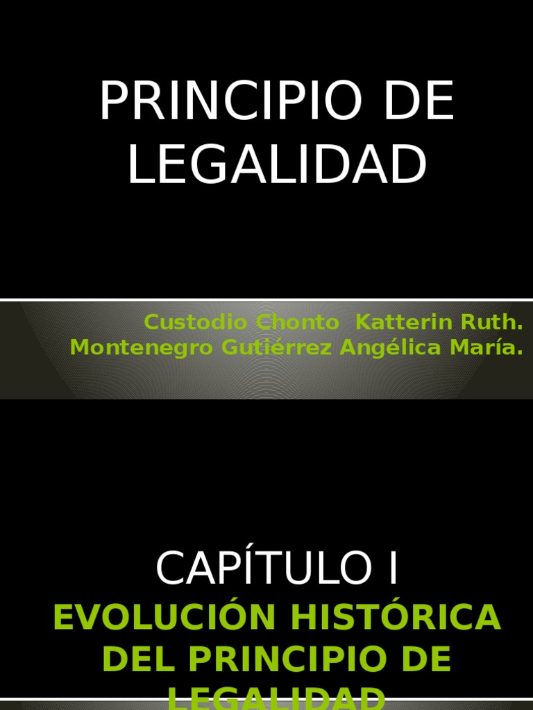 PRINCIPIO DE LEGALIDAD - EXPOSICION (2).pptx | Delito | Derecho penal