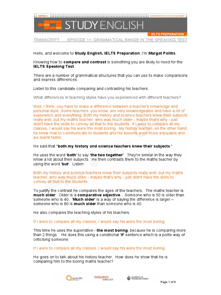 IELTS Speaking Transcript | PDF | Language Mechanics | Style (Fiction)