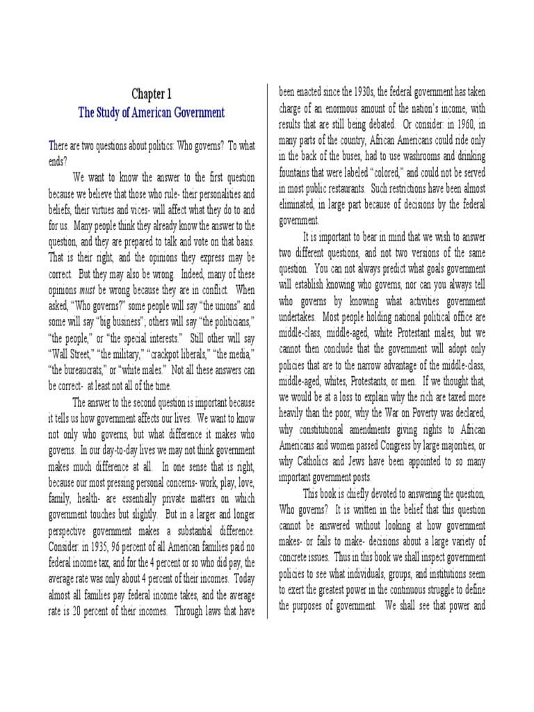 Gov 1 | PDF | Elite | Democracy