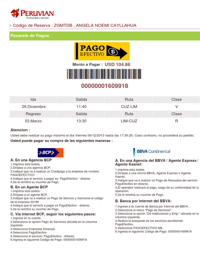 Instrucciones de Pago para Reserva | PDF | Bancario | Internet