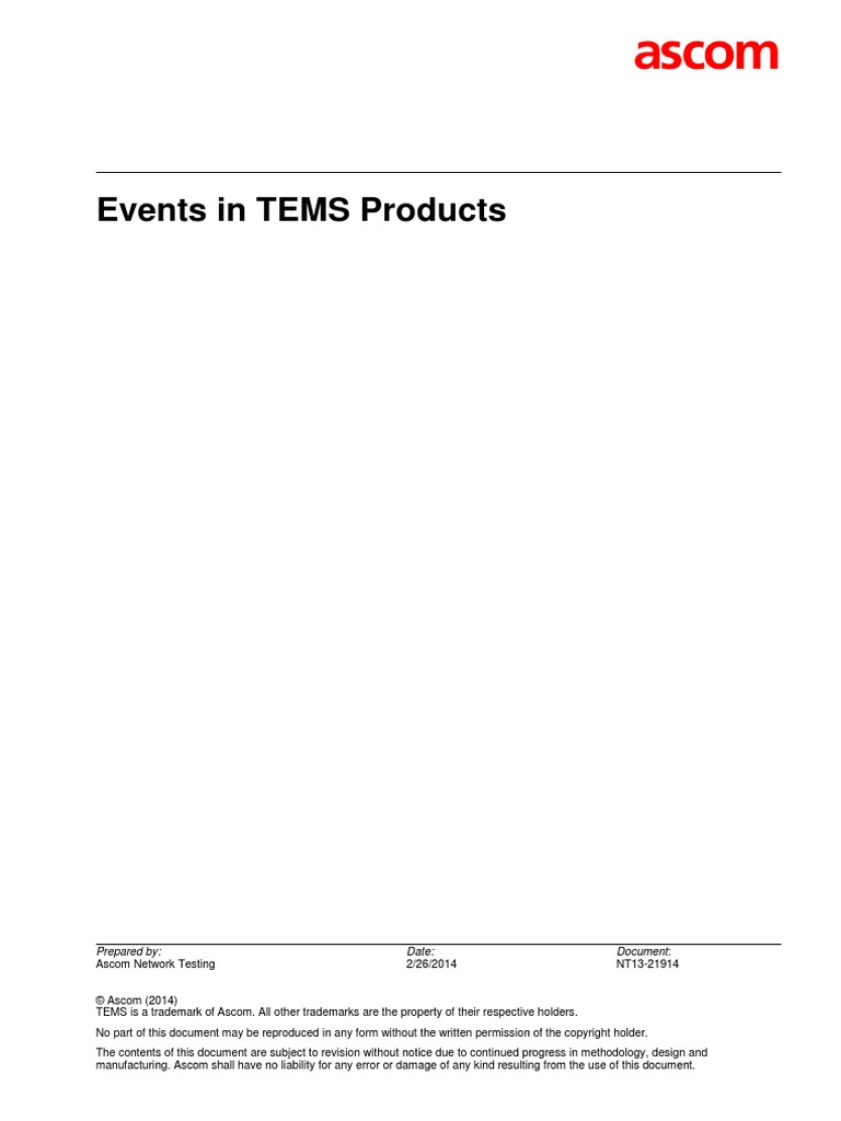 Events in TEMS Products | Download Free PDF | High Speed Packet Access ...
