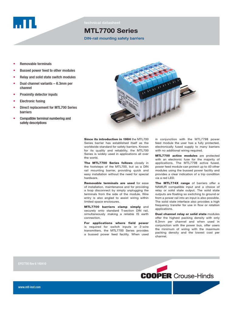 MTL 7700 Series | PDF | Relay | Power Supply