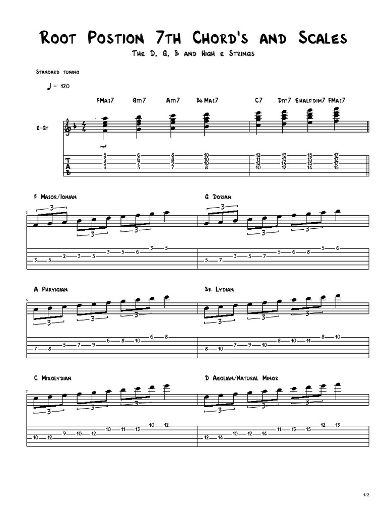 Root Position 7th Chord's and Scales | PDF | Minor Scale | Celtic ...