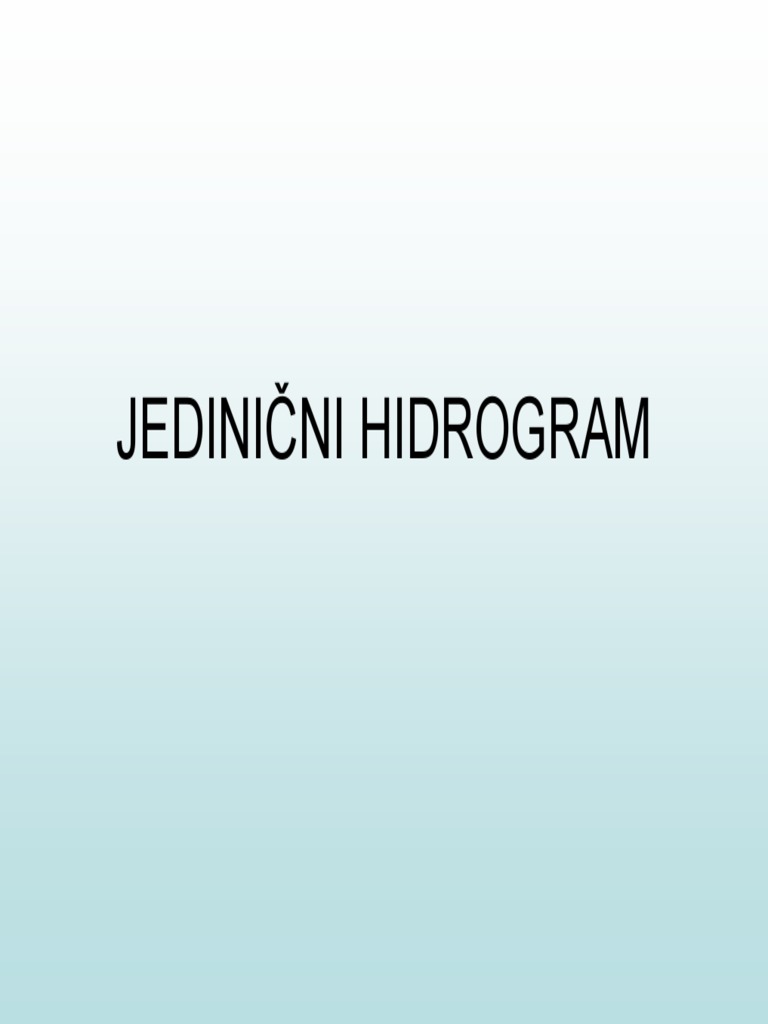 Jedinicni Hidrogram | PDF