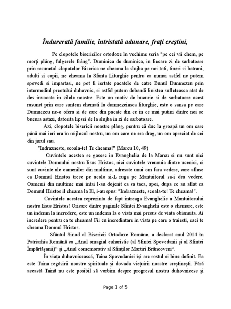 Predica La Inmormantare | PDF