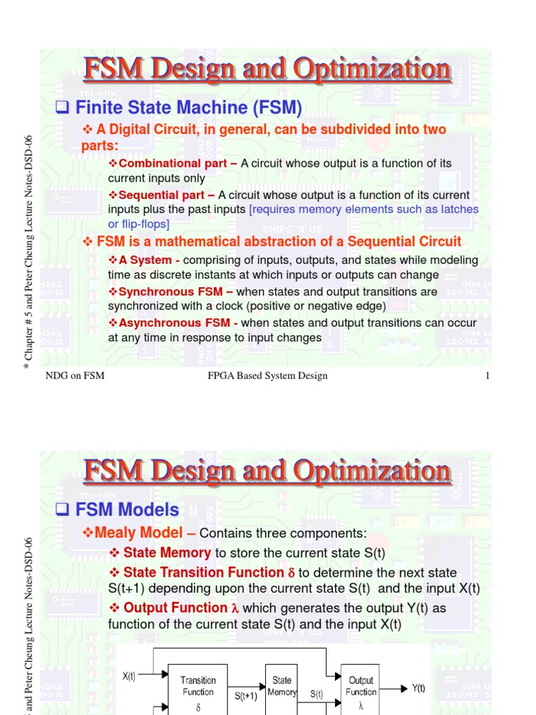 FSM Design and Optimisation | PDF | Areas Of Computer Science | Digital ...