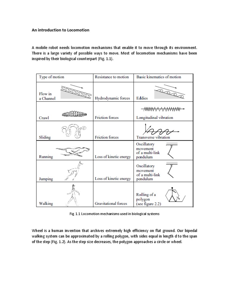 Understanding Robot Locomotion Mechanisms | PDF | Animal Locomotion | Wheel